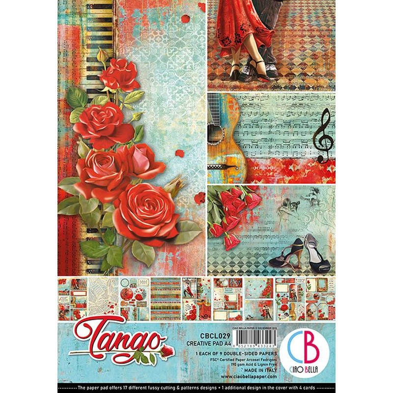 Set de papier A4 Tango 9f - Creative Pad Ciao Bella Papercrafting