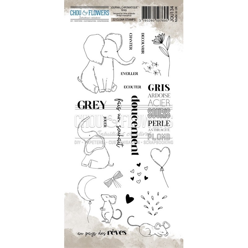 Tampons clear Grey - Journal Chromatique– Chou & Flowers