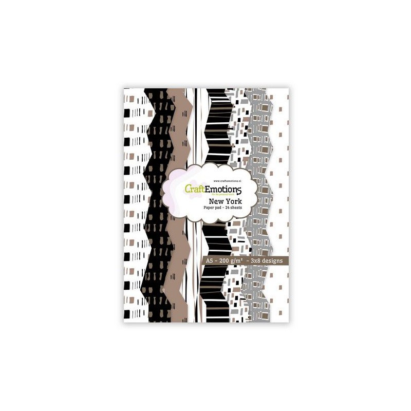 Set de papier A5 New York - Brown 24f - CraftEmotions Paper Pad