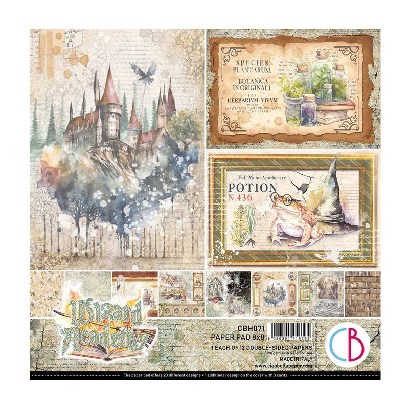 Set de papier 20x20 Wizard Academy 12 feuilles – Ciao Bella Papercrafting