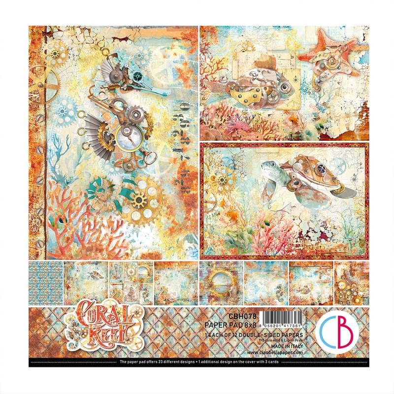 Set de papier 20x20 Coral Reef 12 feuilles – Ciao Bella Papercrafting